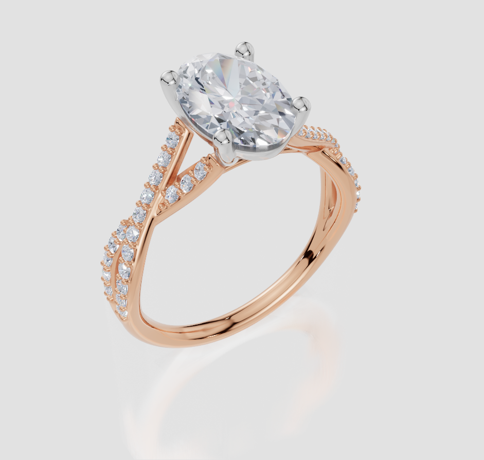 9ct Rose Gold Oval Cut 2.30 Carat tw of Lab-Grown Diamonds Ring – Zamels