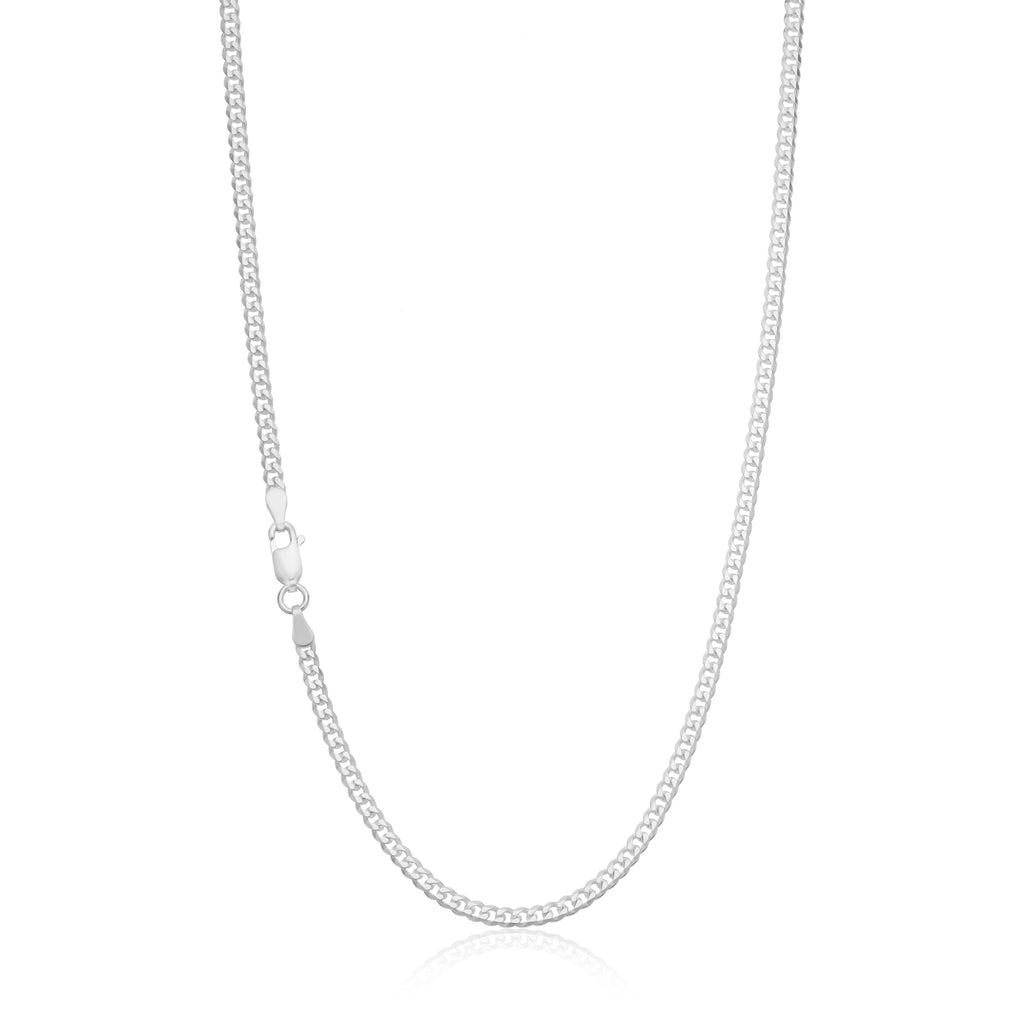 Sterling Silver 50cm Curb Bevdicut Chain – Zamels
