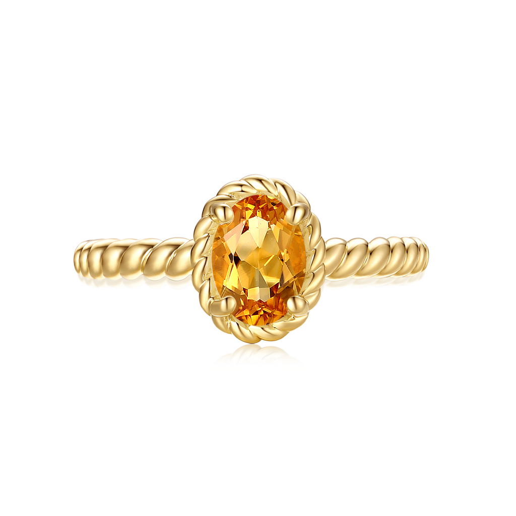 9ct Yellow Gold Oval Cut 7x5mm Citrine November Ring – Zamels