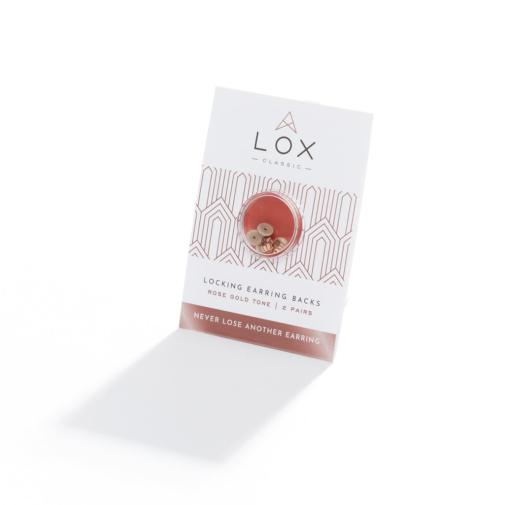 LOX Secure Earring Backs 2 Pair Pack Rose Gold Tone – Zamels