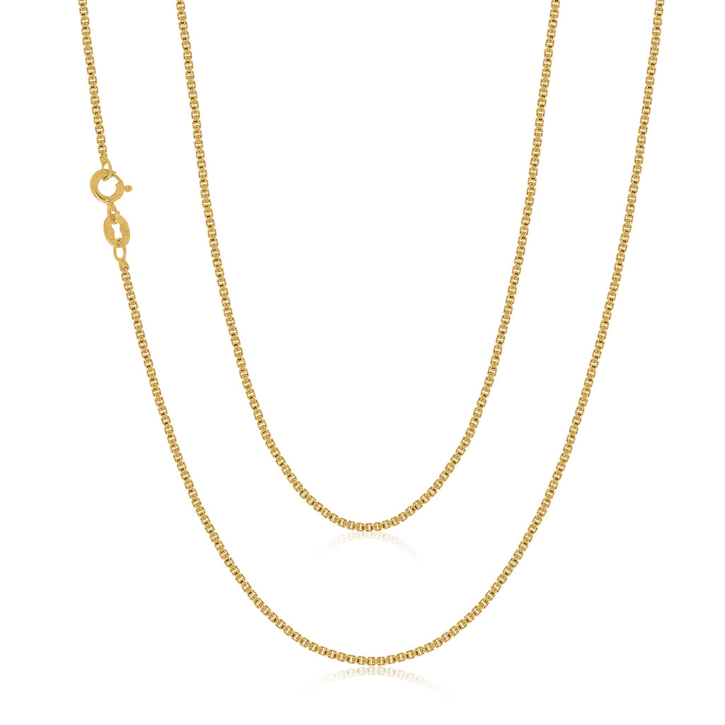 9ct Yellow Gold Silver Filled 50cm Box Chain – Zamels